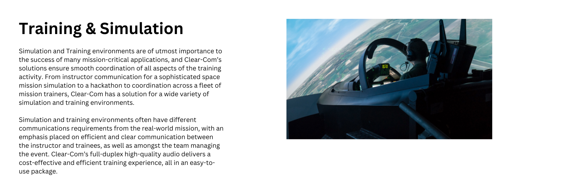 Training & Simulation Training & Simulation